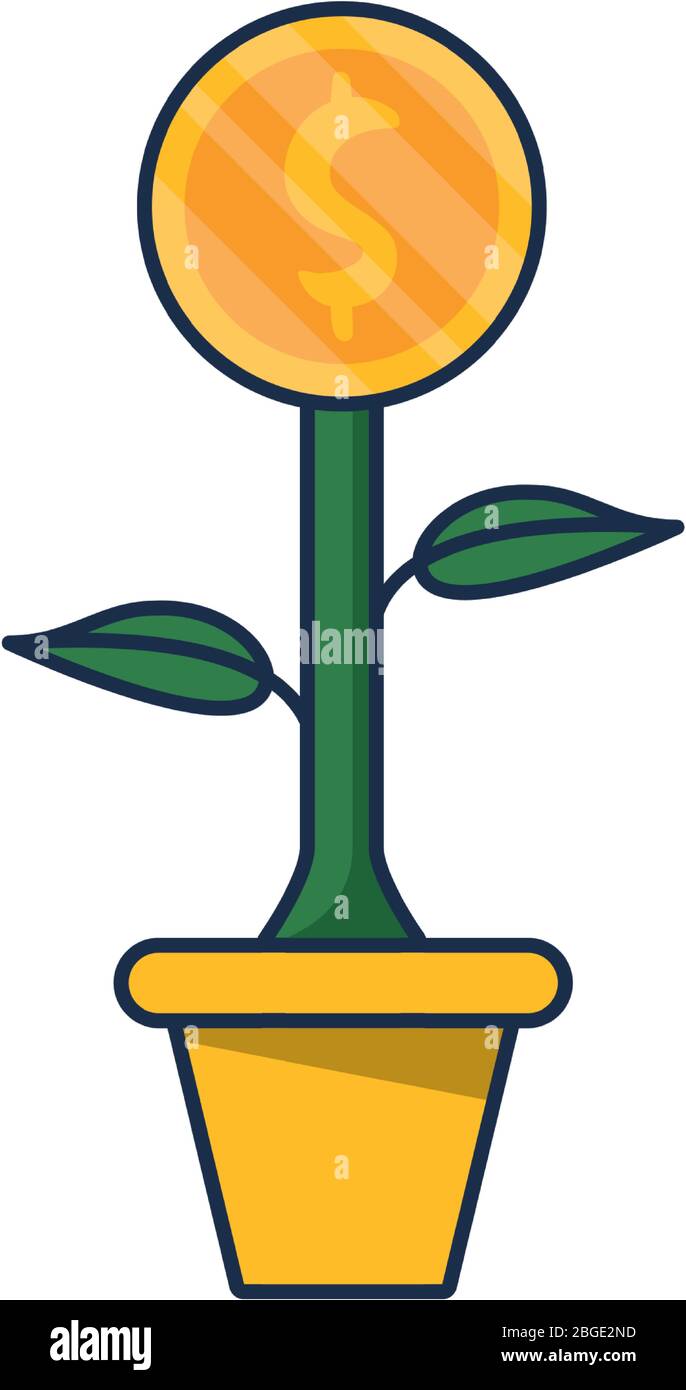 house plant coin isolated icon Stock Vector Image & Art - Alamy