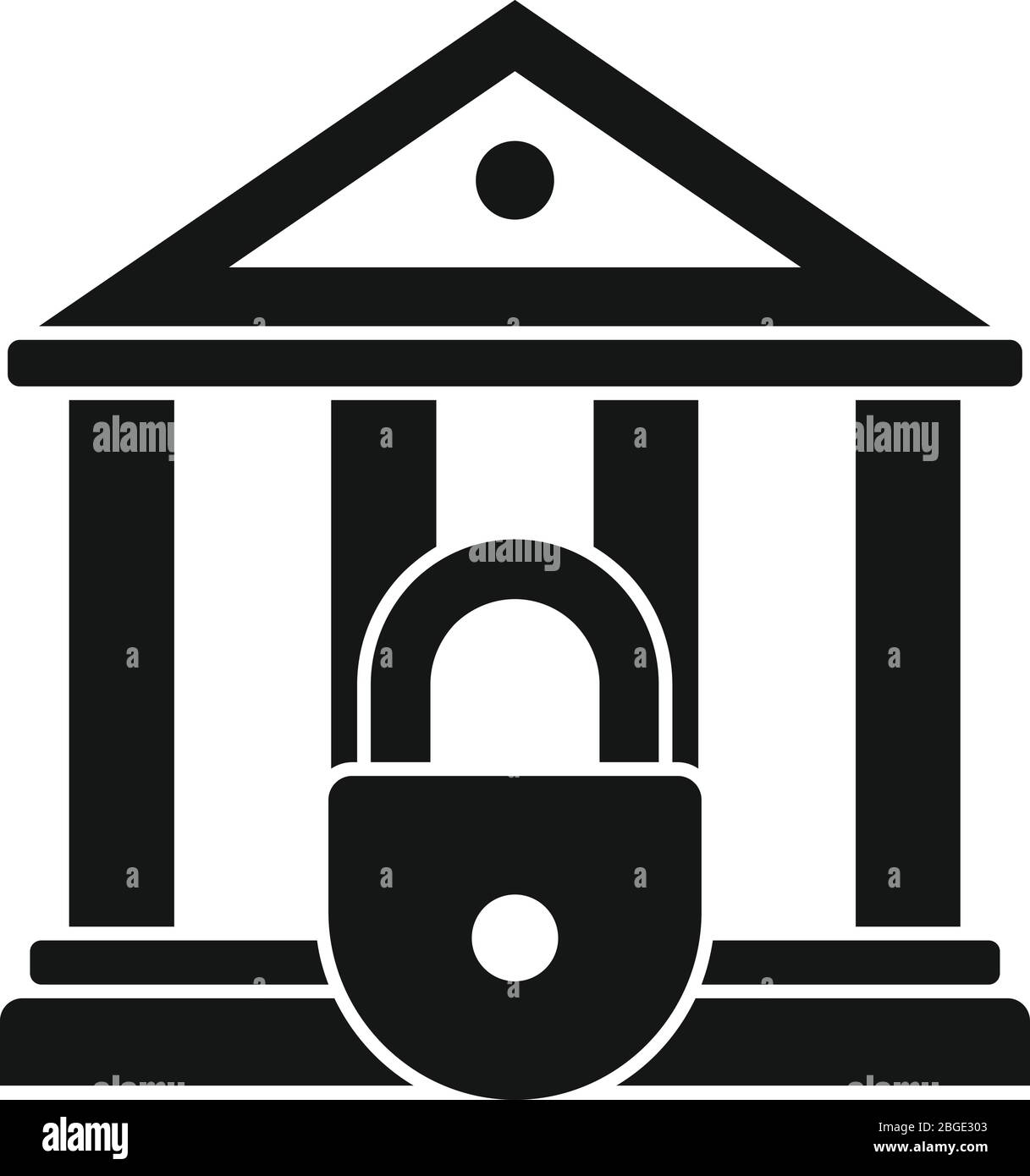 Closed bank icon. Simple illustration of closed bank vector icon for ...