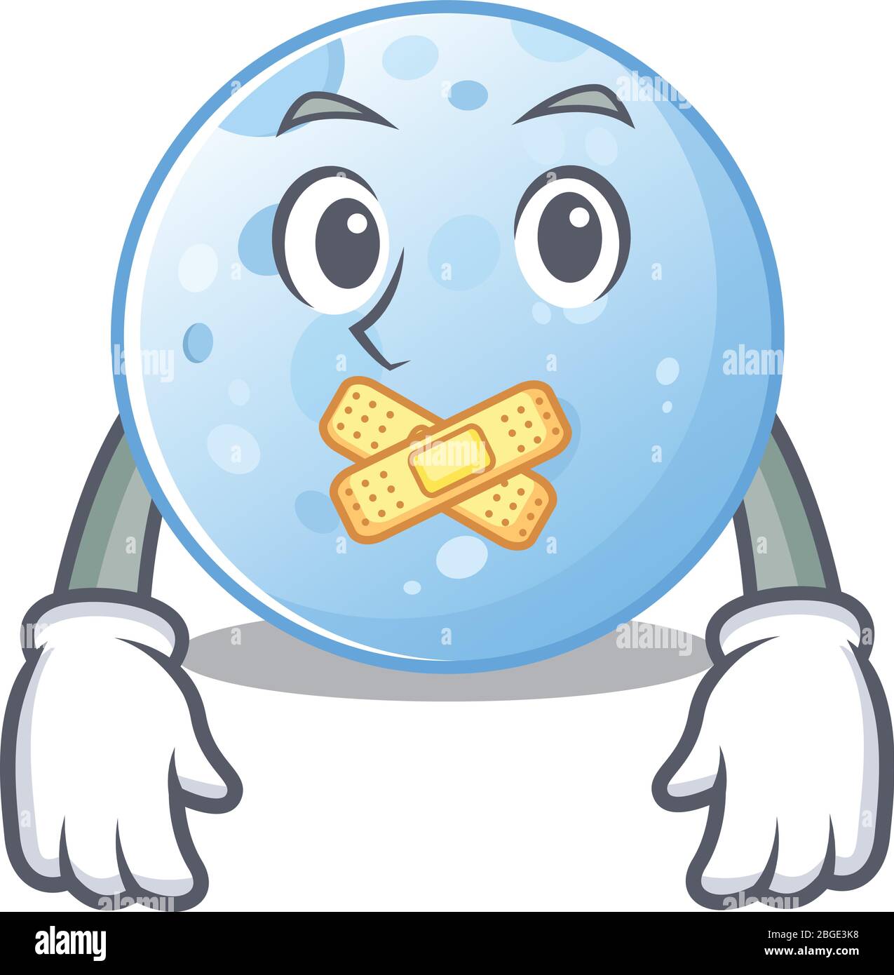 Blue moon cartoon character style with mysterious silent gesture Stock ...
