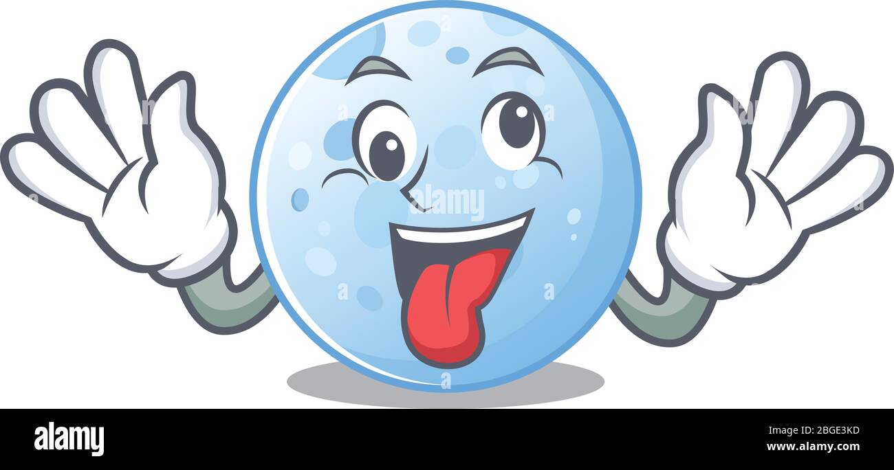 A cartoon design of blue moon having a crazy face Stock Vector Image ...