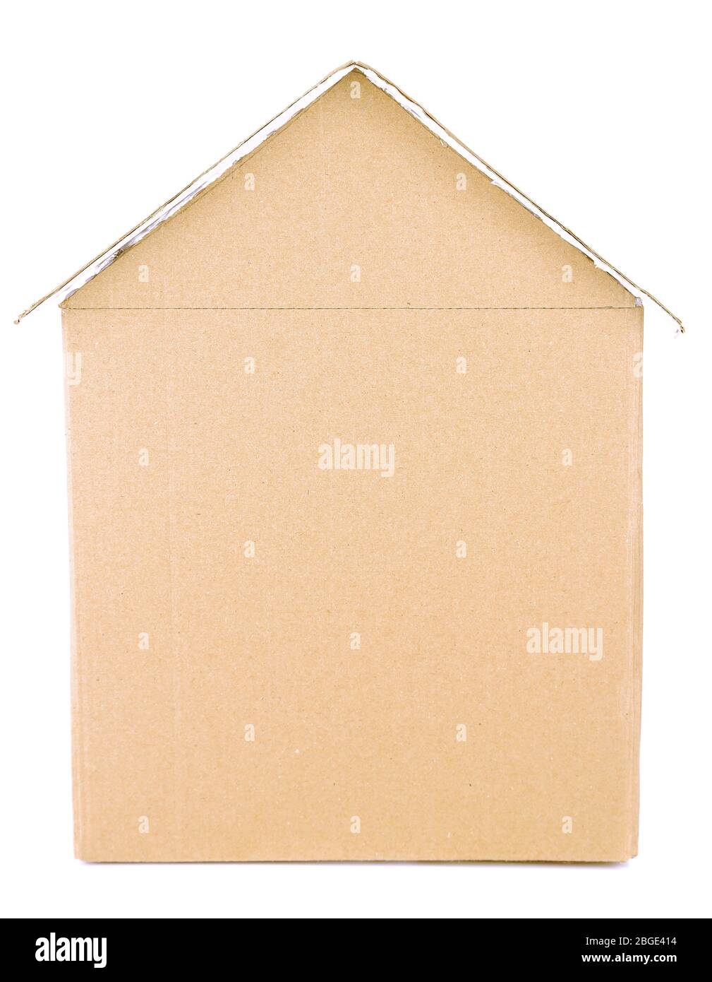 Cardboard house isolated on white Stock Photo - Alamy