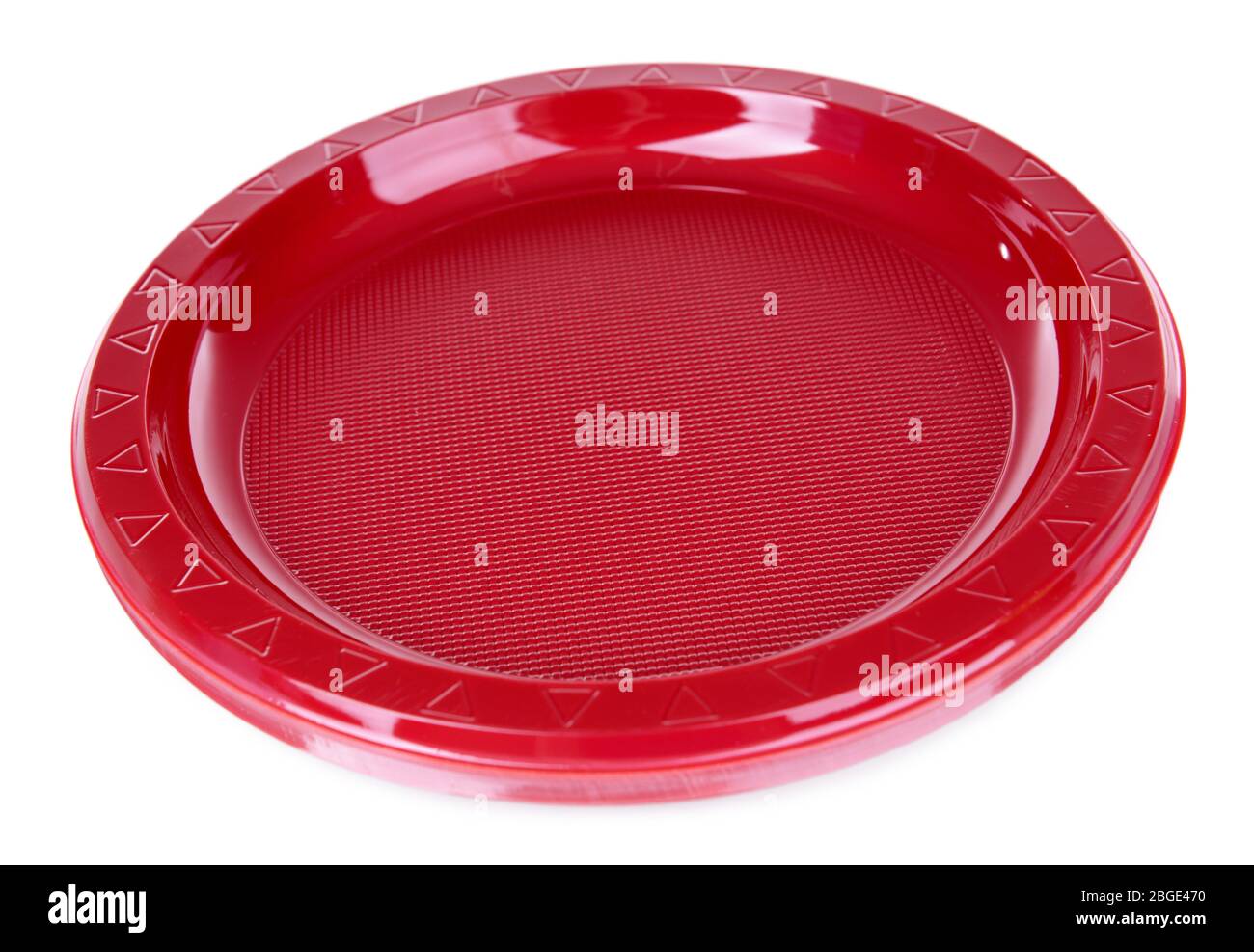 Red plates isolated on white Stock Photo - Alamy