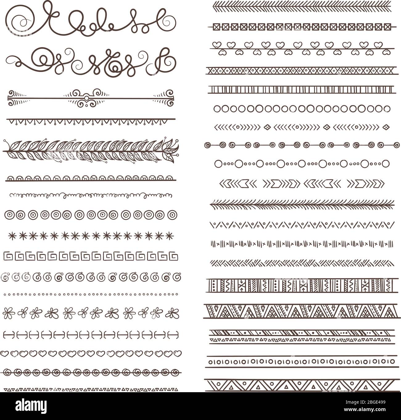 Hand drawn decorative border divider hi-res stock photography and images - Alamy