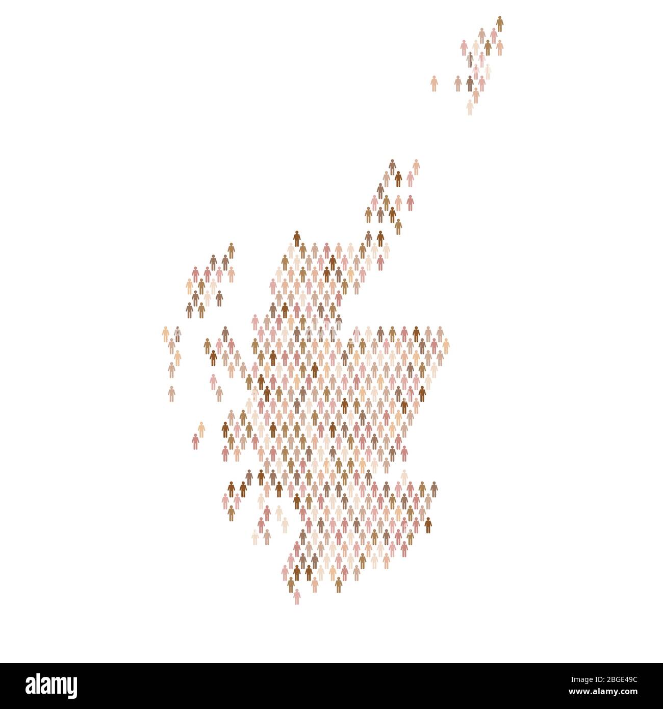 Scotland population infographic. Map made from stick figure people ...