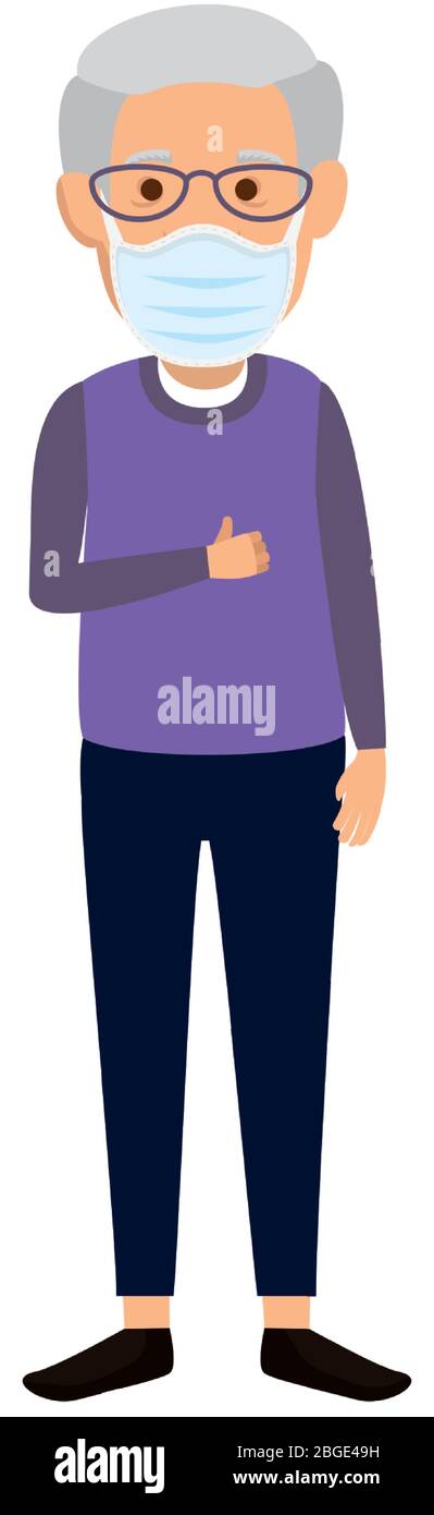 Mature man mask protection Stock Vector Images - Alamy