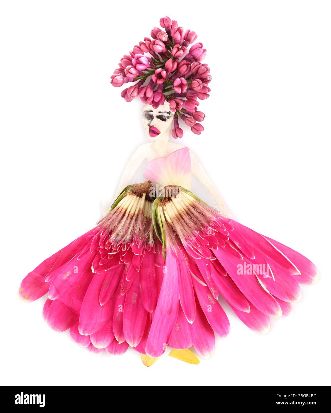 Dancer of petals and flowers isolated on white Stock Photo - Alamy