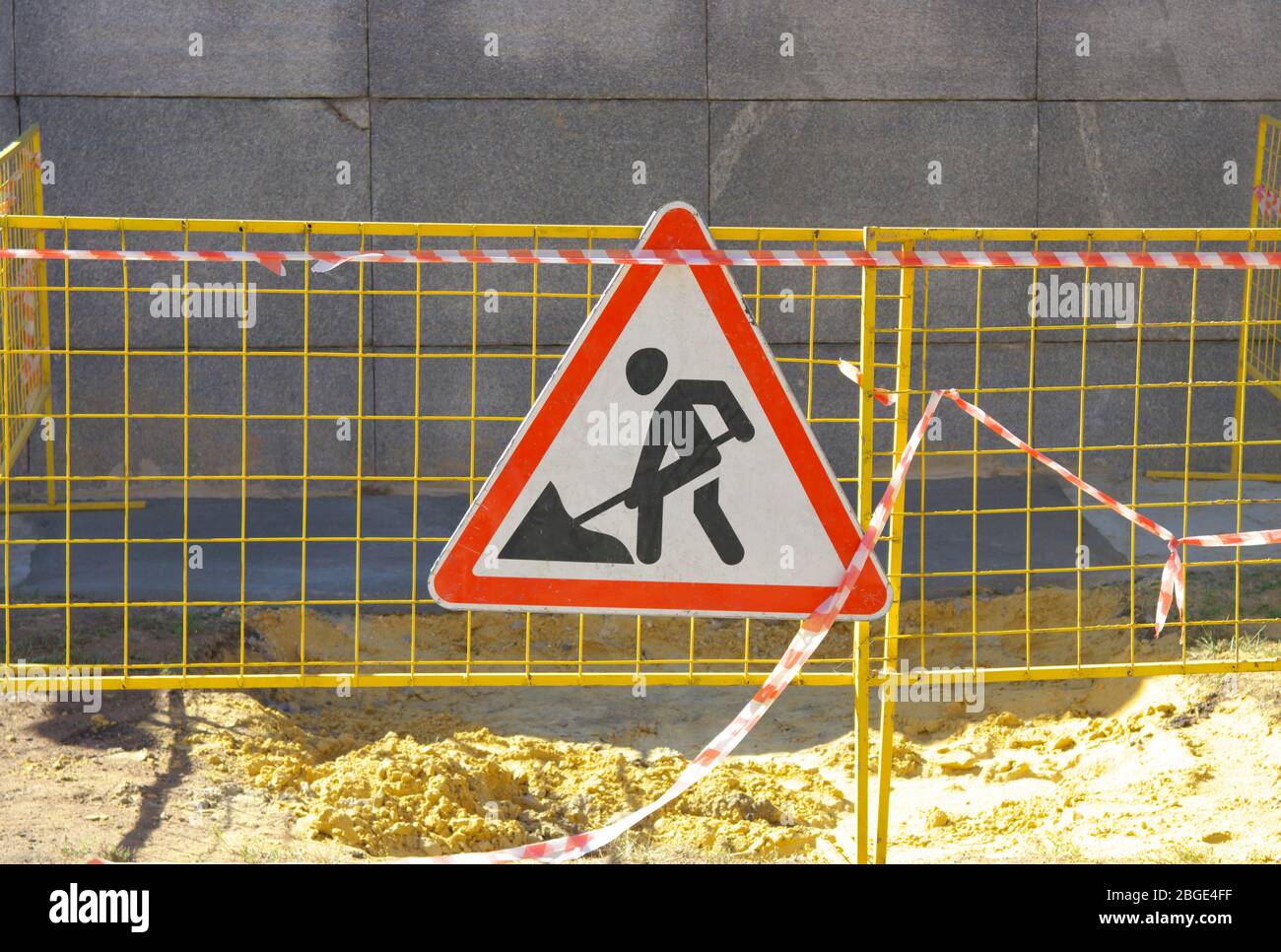 road works sign Stock Photo - Alamy