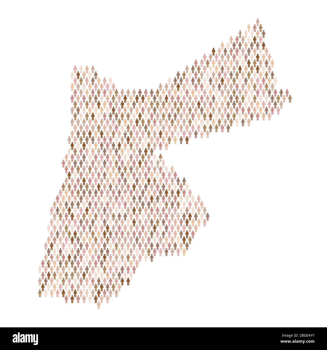 Jordan population infographic. Map made from stick figure people Stock ...