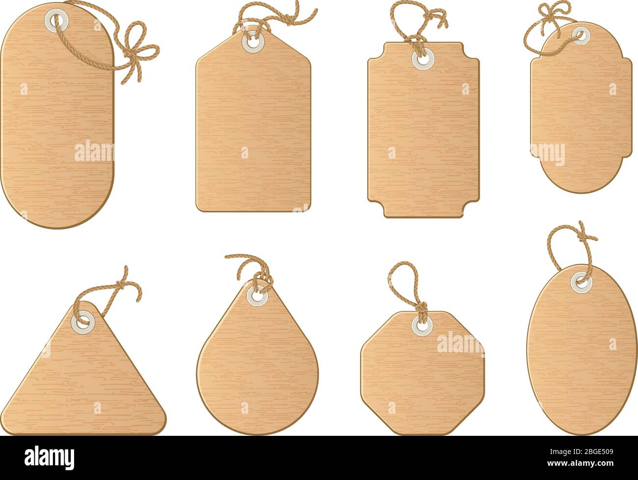 Different shapes of shopping sale tags isolated on white. Vector paper ...