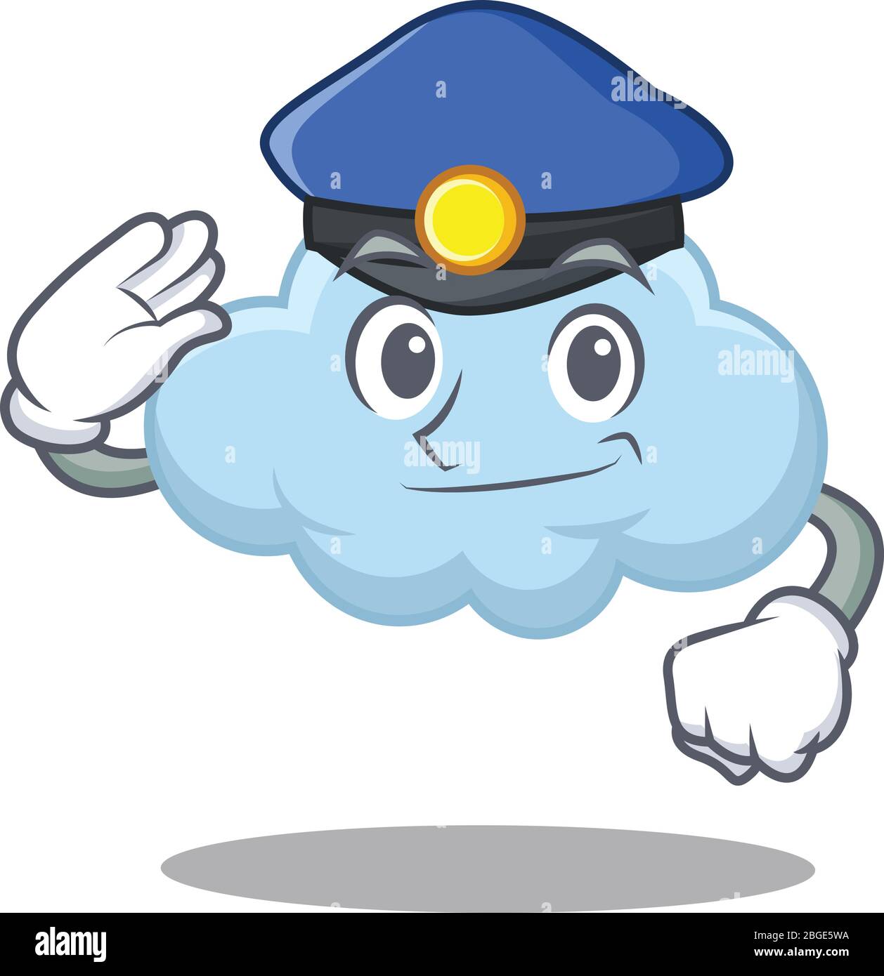 Police officer mascot design of blue cloud wearing a hat Stock Vector ...