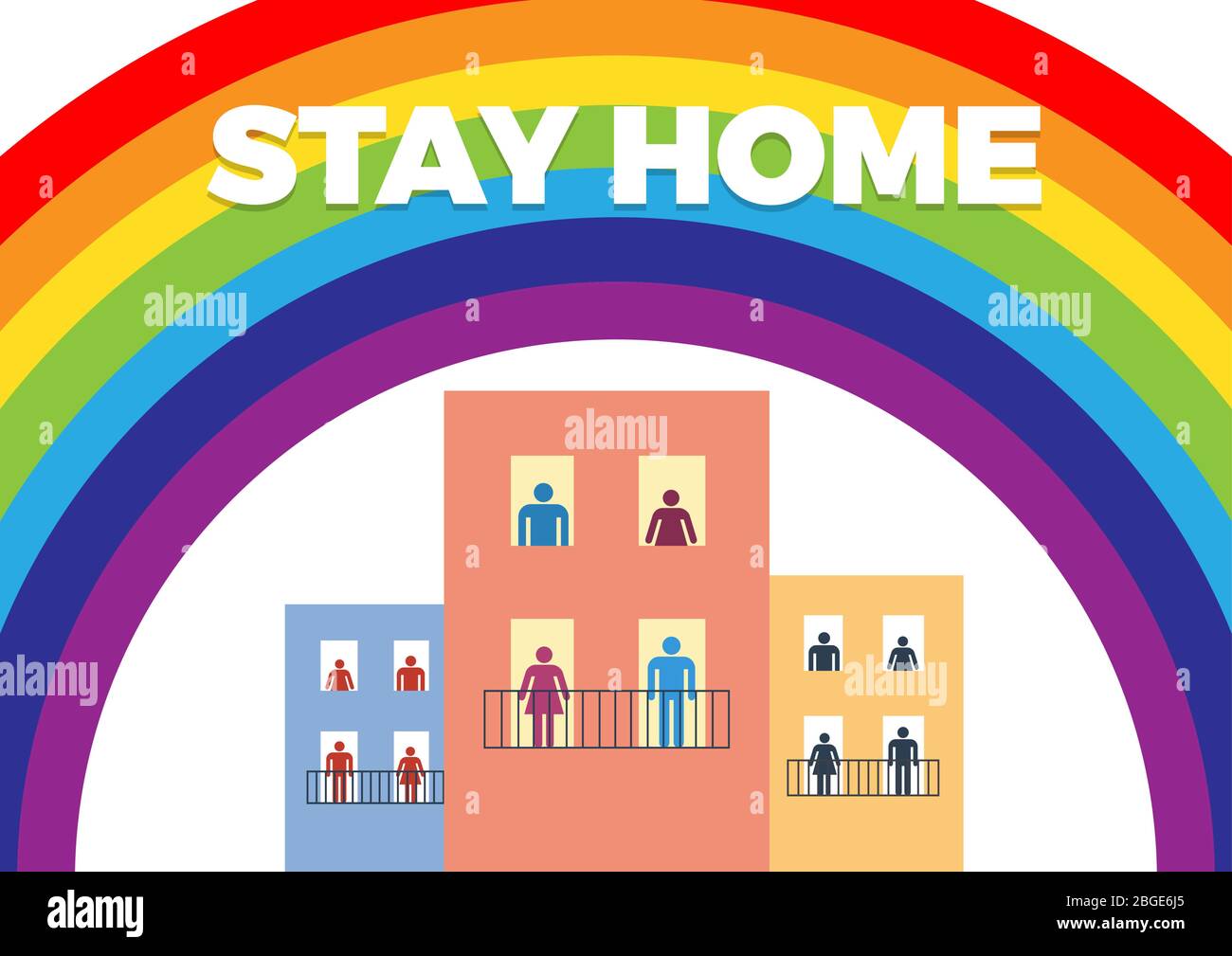 The word Stay Home, save you by coronavirus. Vector background with ...