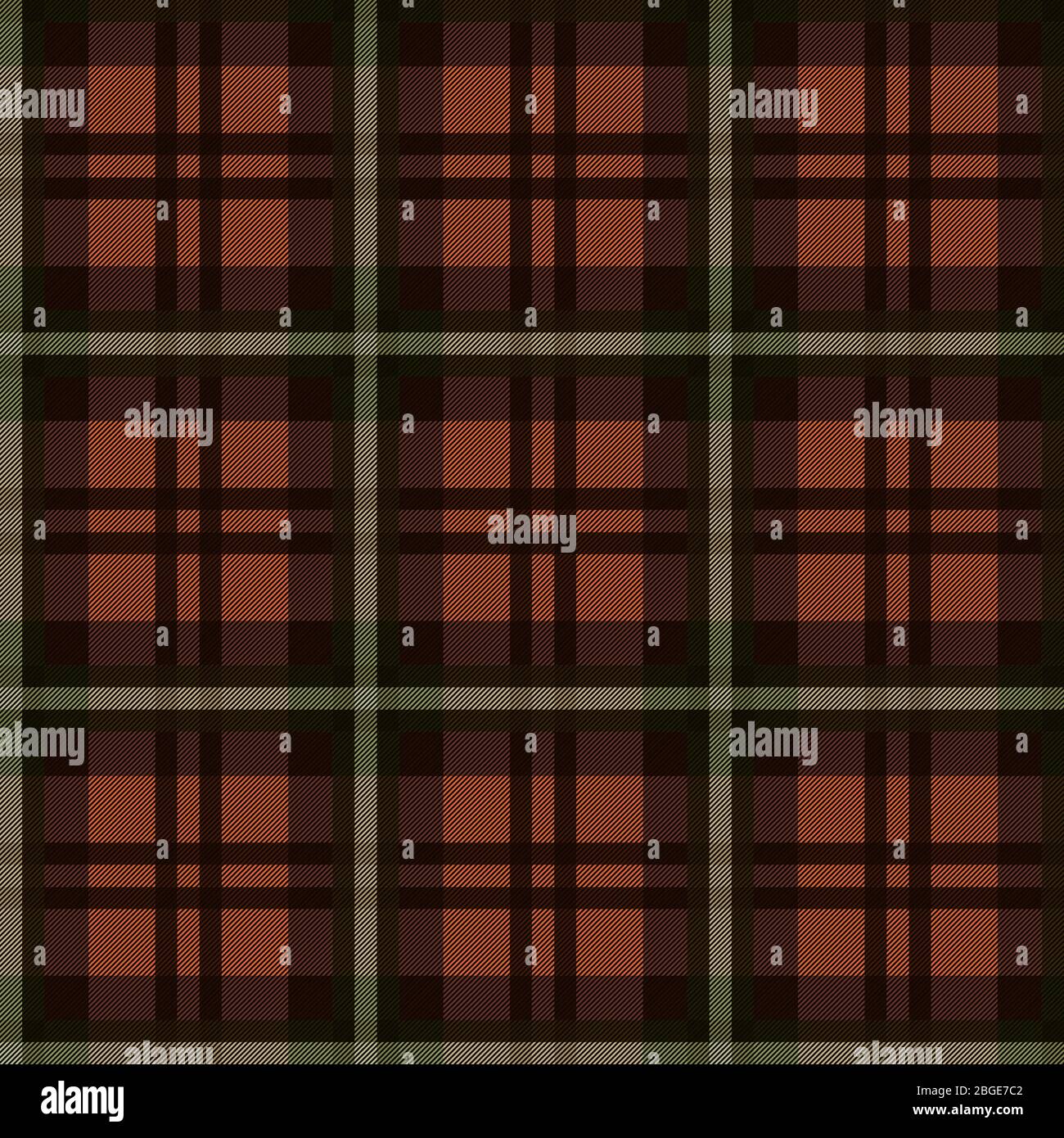 Contrast brown and khaki tartan Scottish seamless pattern, texture for ...