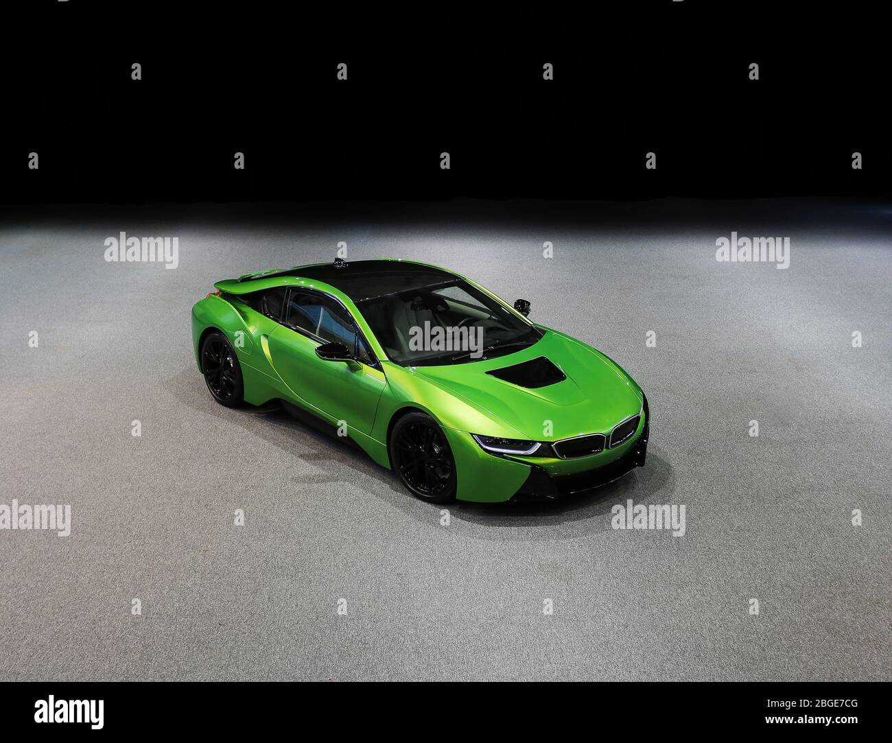 Prototypes of green sport racing car Stock Photo - Alamy