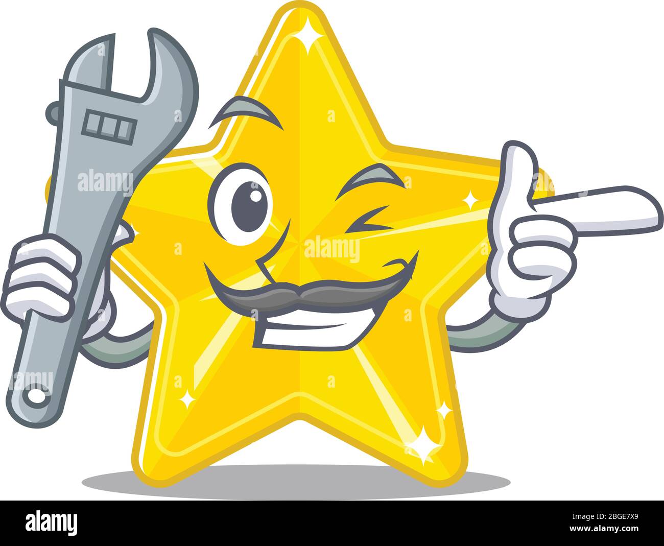 A picture of shiny star mechanic mascot design concept Stock Vector ...