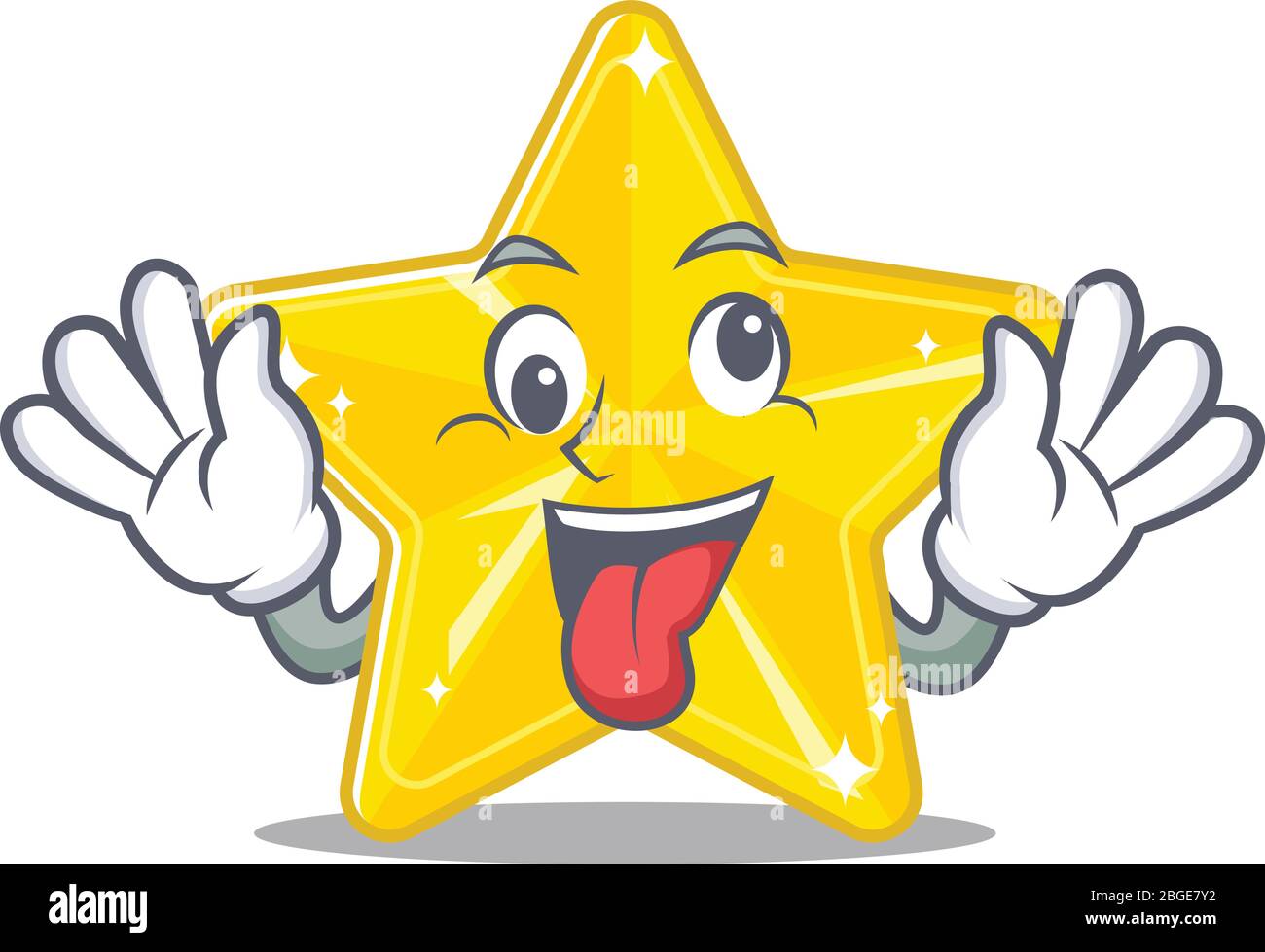 A cartoon design of shiny star having a crazy face Stock Vector Image ...