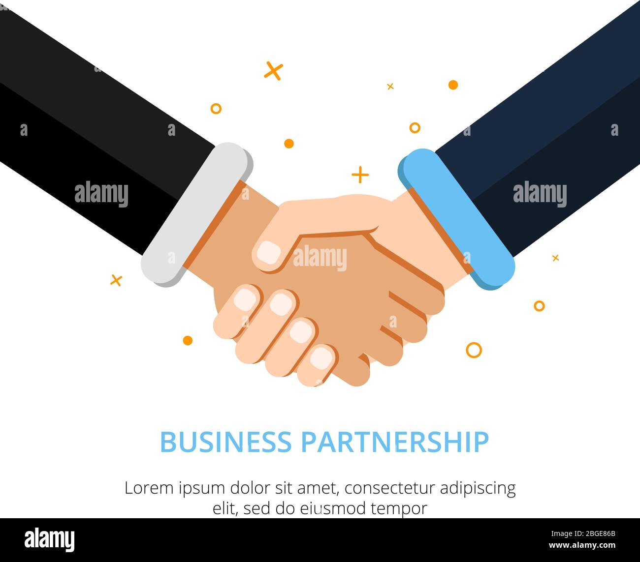 Businessman shaking hands. Vector illustration in flat style Stock ...