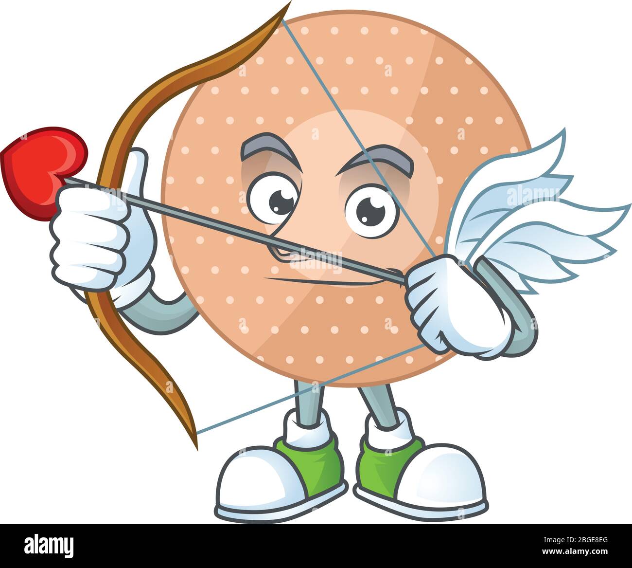 Charming picture of rounded bandage Cupid mascot design concept with ...