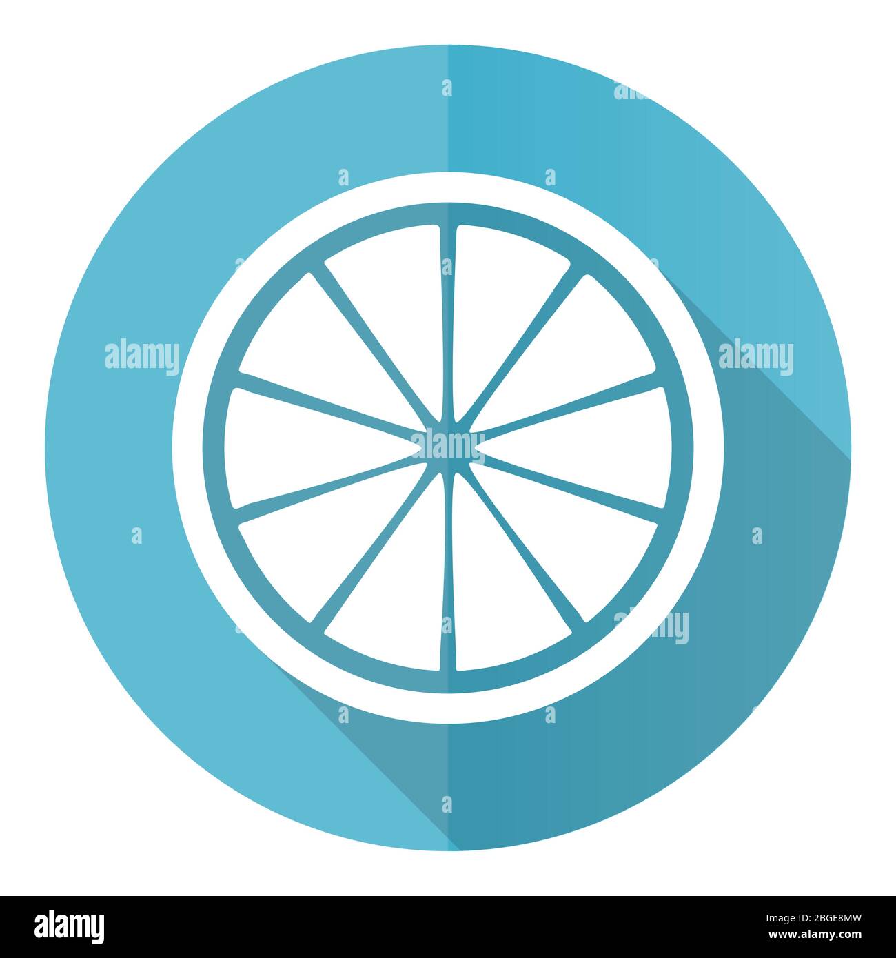 Lemon Blue Round Flat Design Vector Icon Isolated On White Background