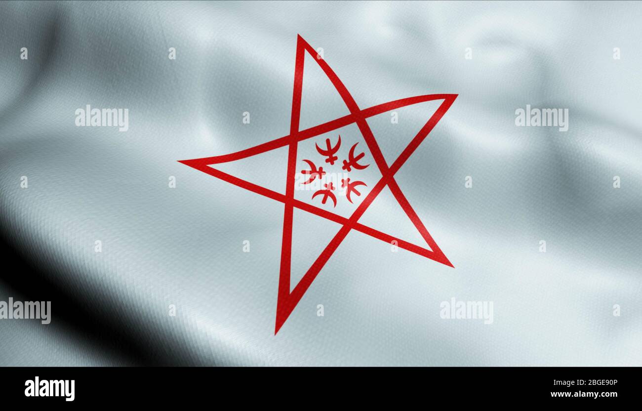 3D Illustration of a waving flag of Nagasaki (Japan country Stock Photo ...