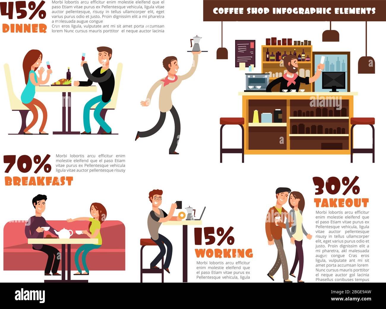 Infographic with takeout coffee Stock Vector Images - Alamy