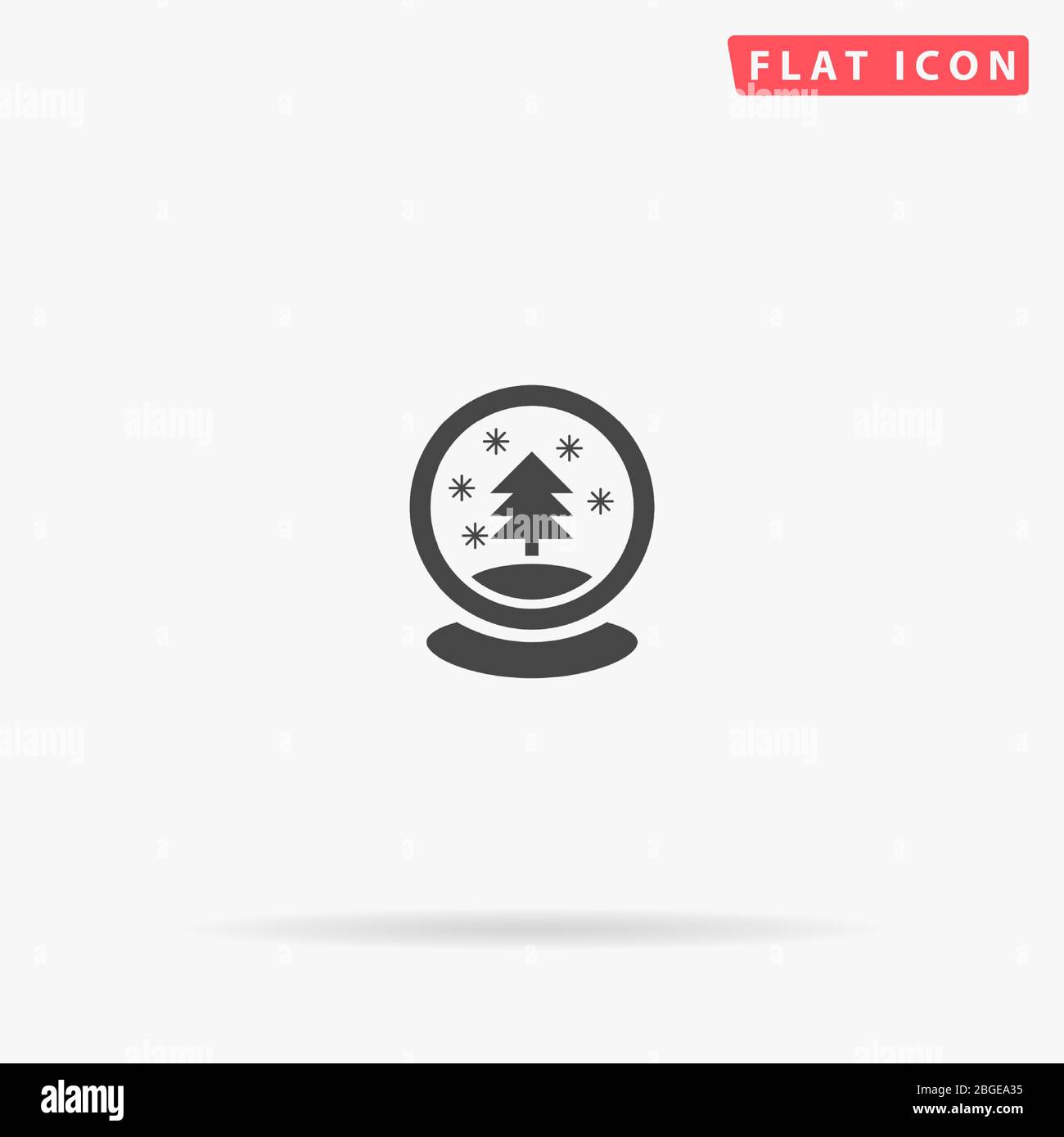 Snow Globe flat vector icon. Glyph style sign. Simple hand drawn ...