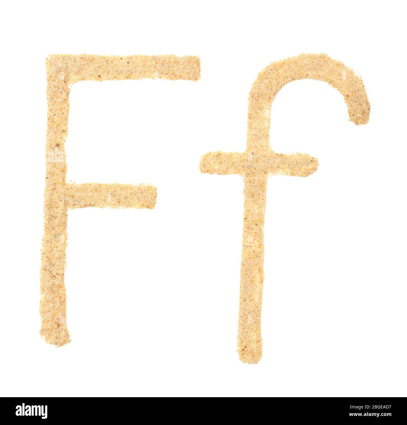 Sand letter isolated on white Stock Photo - Alamy