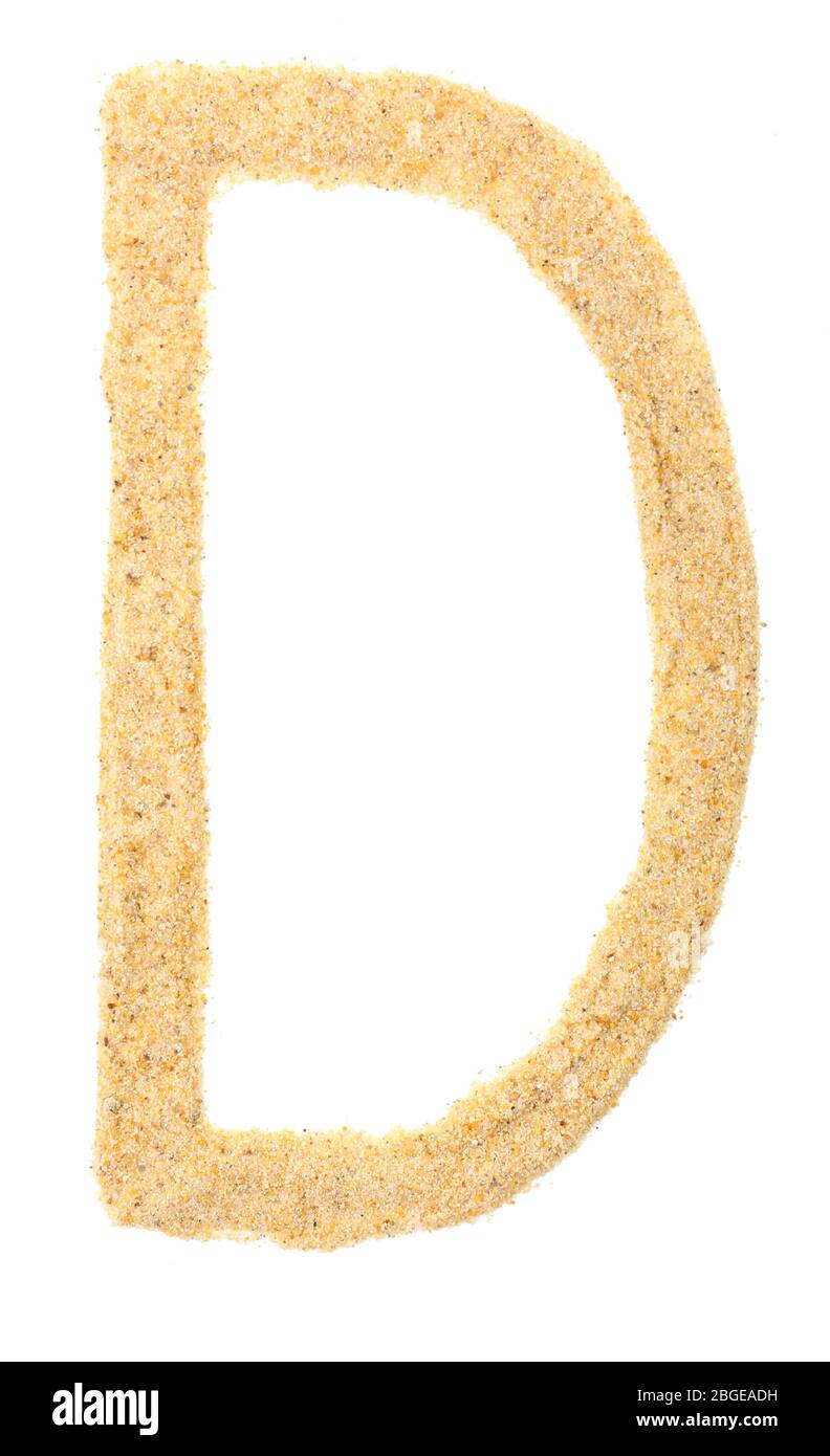 Sand letter isolated on white Stock Photo - Alamy