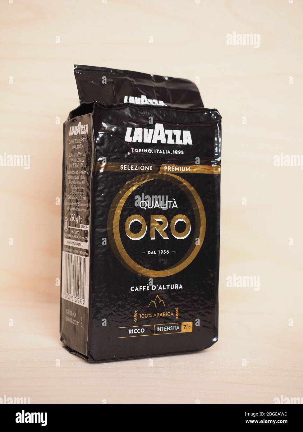 TURIN, ITALY - CIRCA APRIL 2020: Lavazza Premium Qualita Oro coffee ...