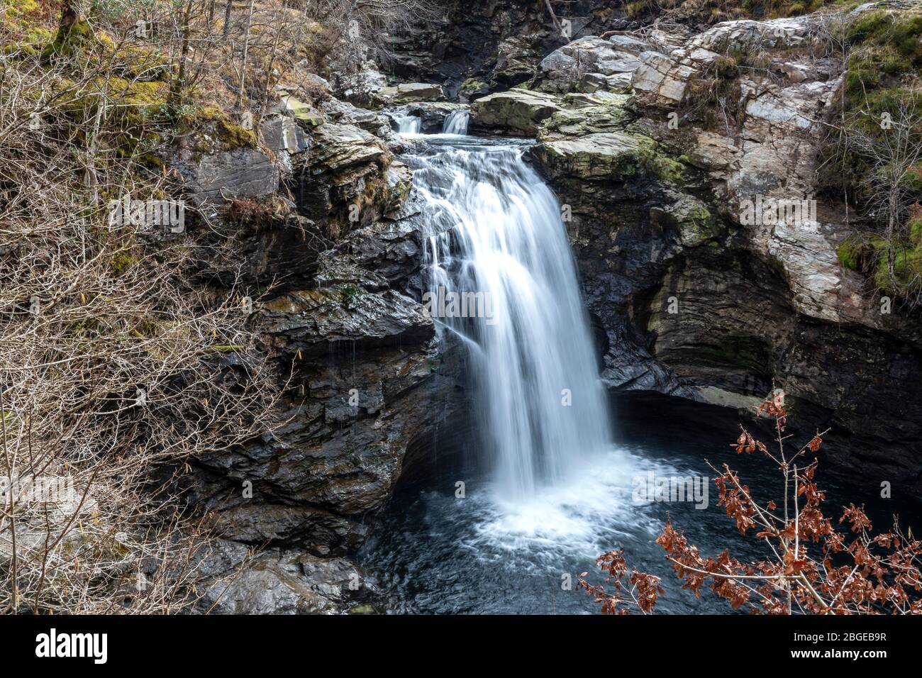 Falls of Falloch, a picturesque waterfall in Loch Lomond and Trossachs ...