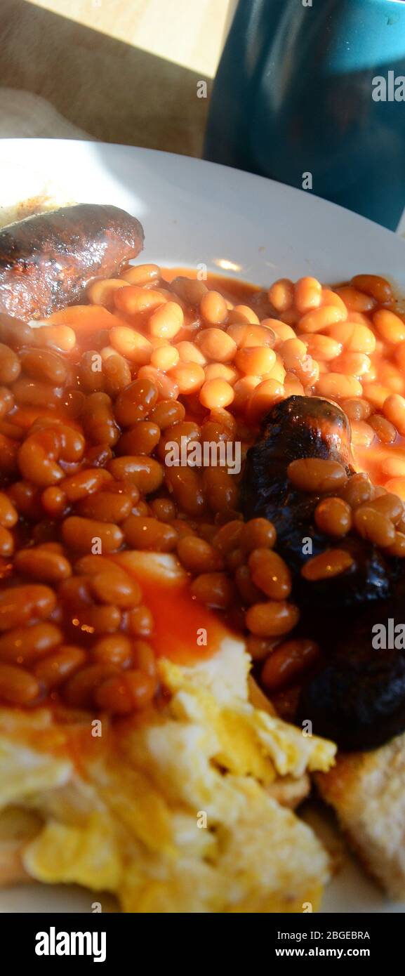 traditional full English breakfast, cooked breakfast Stock Photo - Alamy