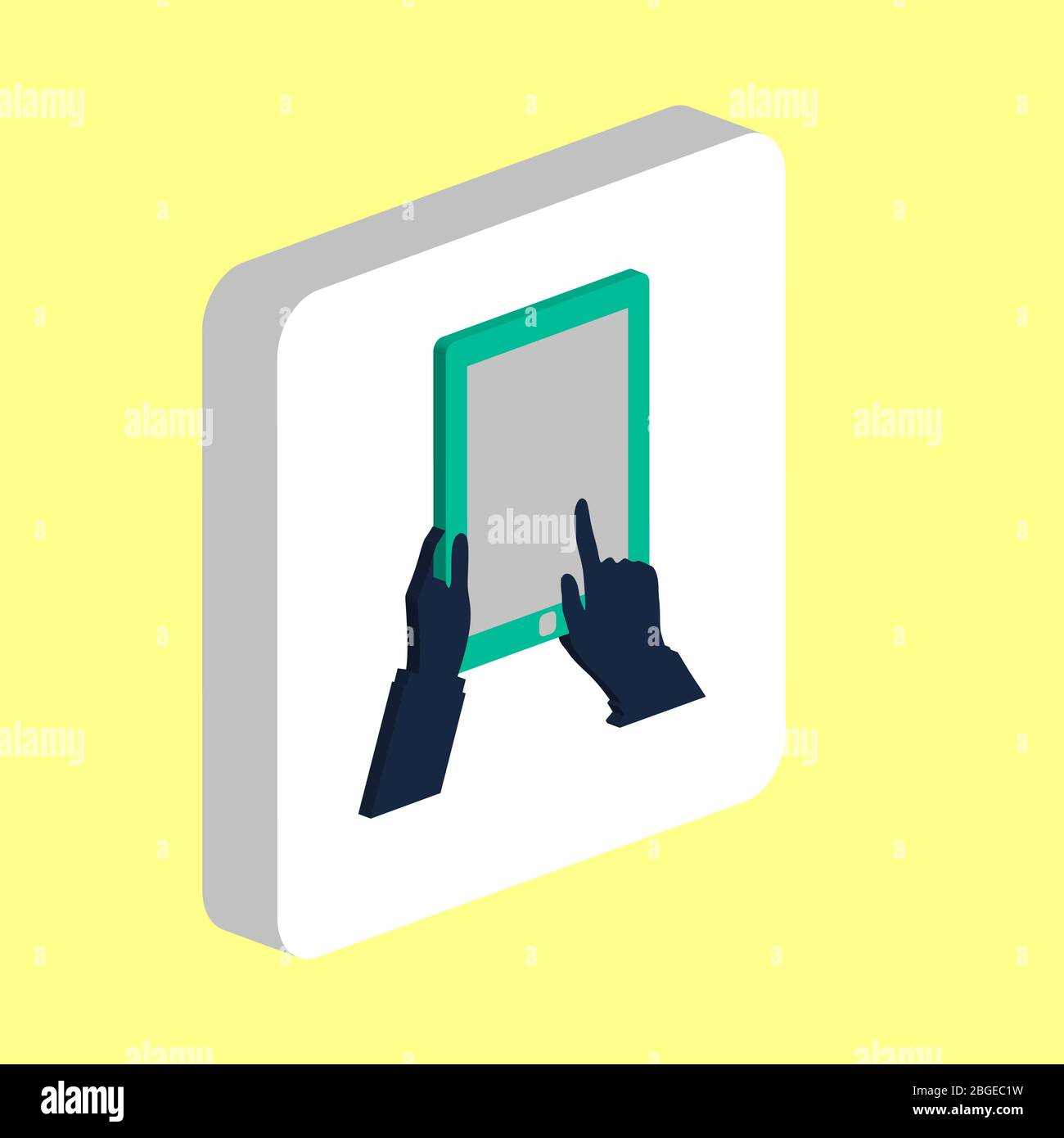 Hand Tap Tablet Simple vector icon. Illustration symbol design template ...