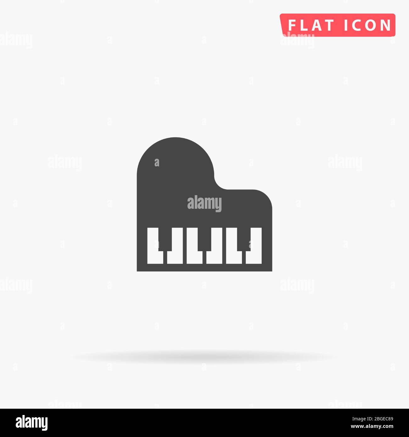 Piano flat vector icon. Glyph style sign. Simple hand drawn ...