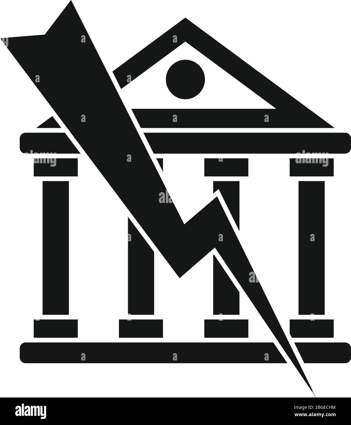 Bank bankrupt icon. Simple illustration of bank bankrupt vector icon ...