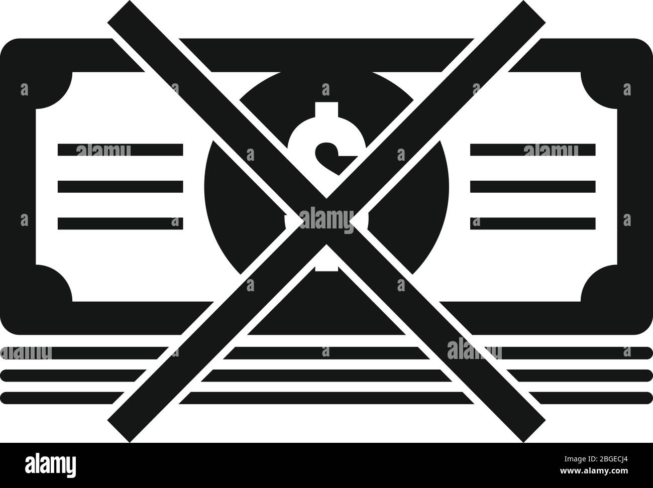 No cash money icon. Simple illustration of no cash money vector icon ...