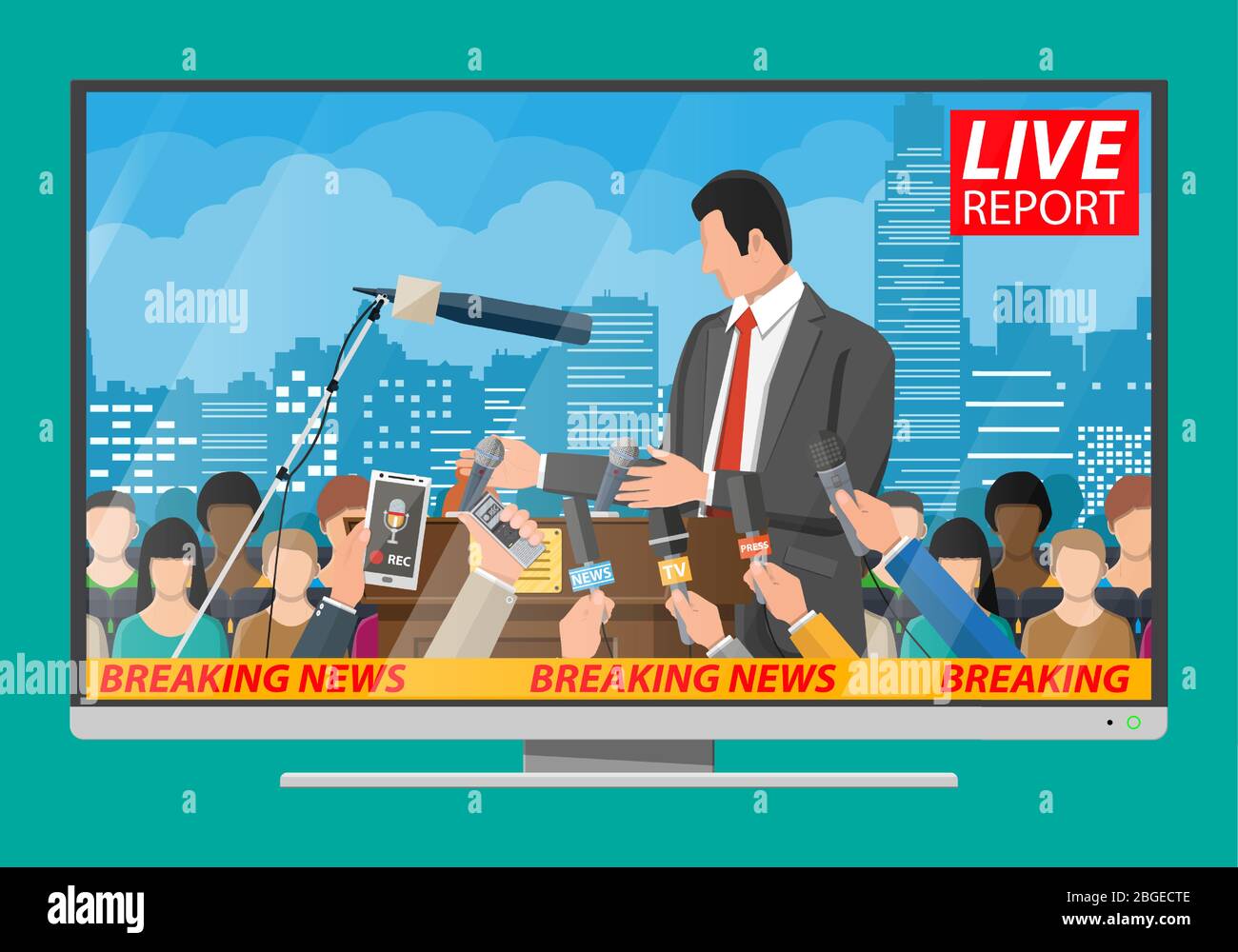 Speaker crowd outdoor Stock Vector Images - Alamy