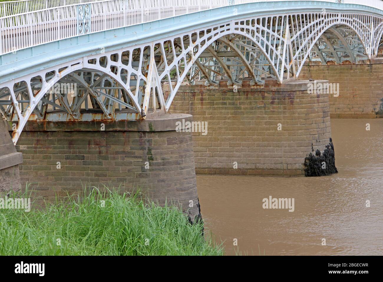 Bridge into Gloucestershire over river Wye Chepstow Wales Stock Photo ...