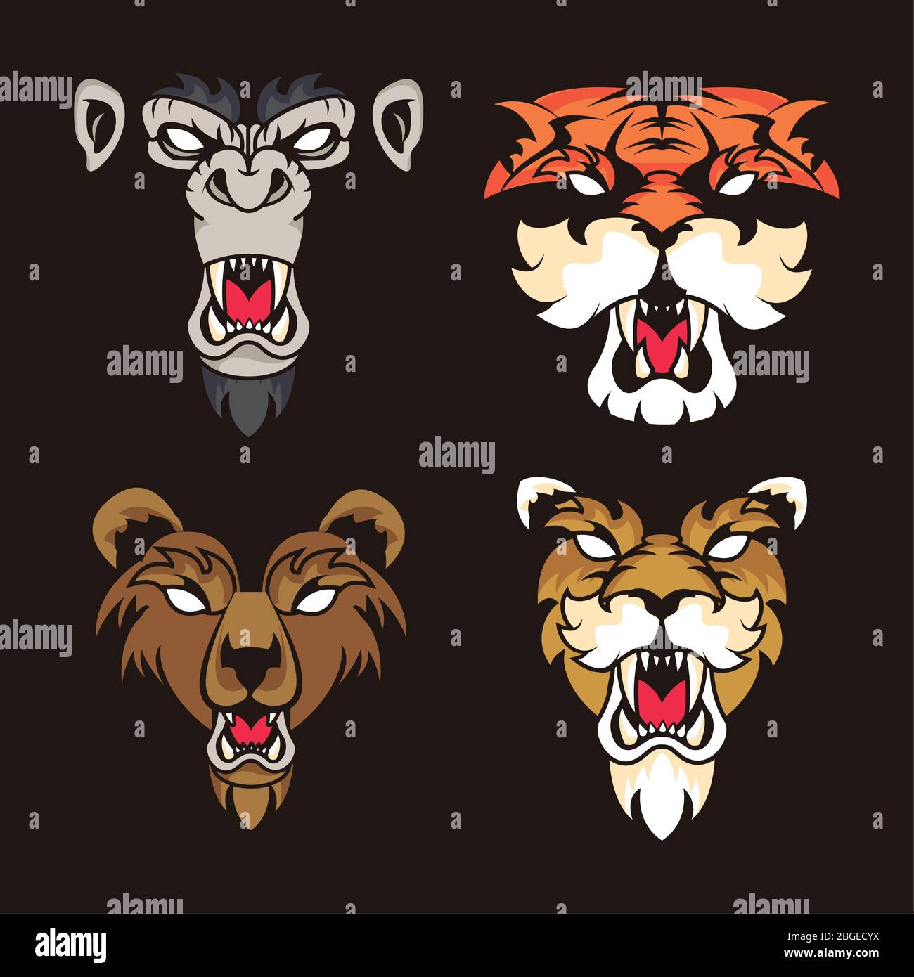 wild animals spirit creative design Stock Vector Image & Art - Alamy