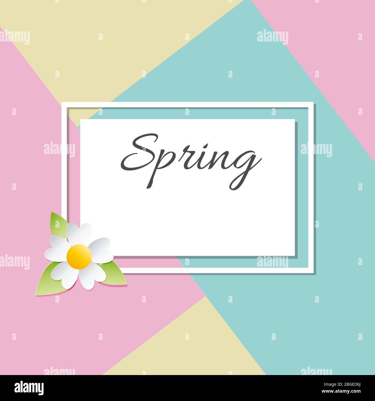 Spring design background. Card for spring season with frame and leaves ...