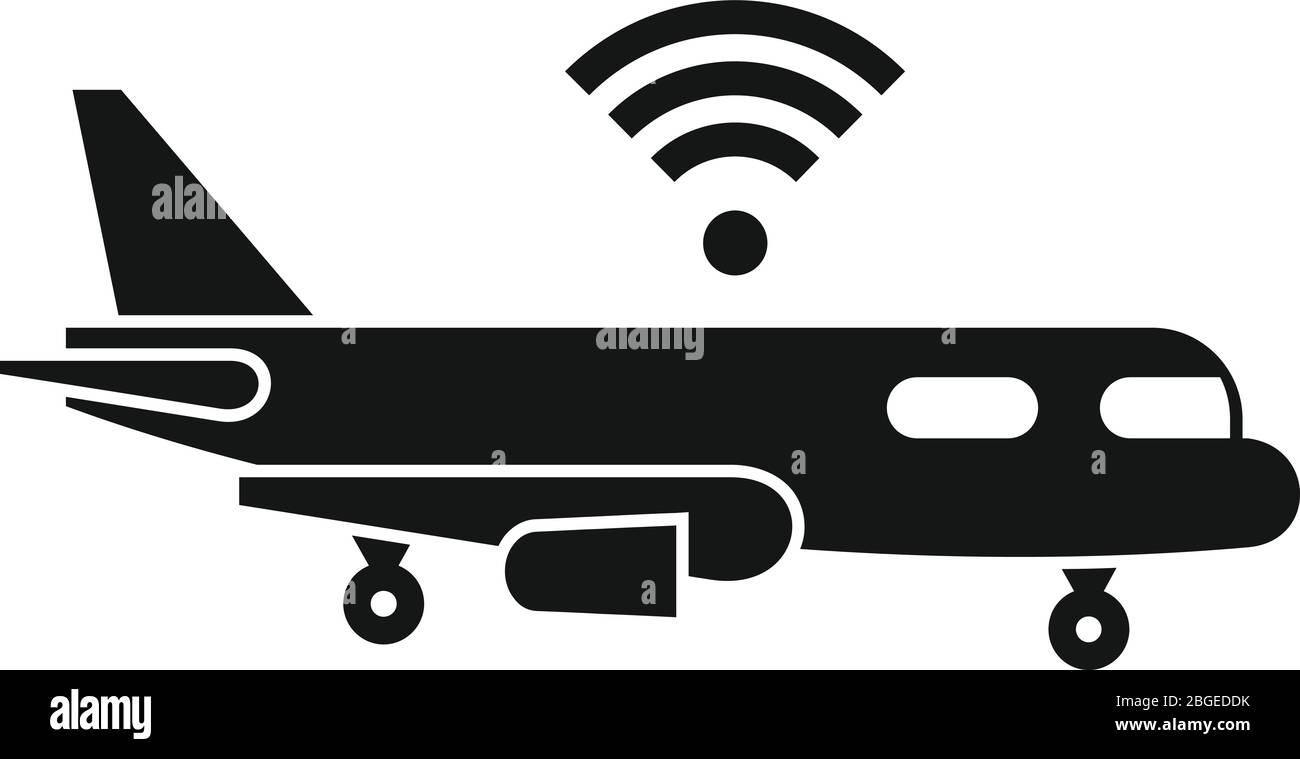 Airplane wifi icon. Simple illustration of airplane wifi vector icon ...