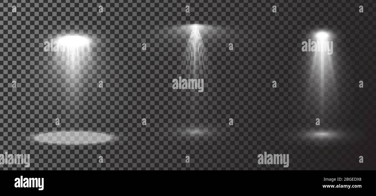 Vector set of scene spotlights isolated on transparent background ...