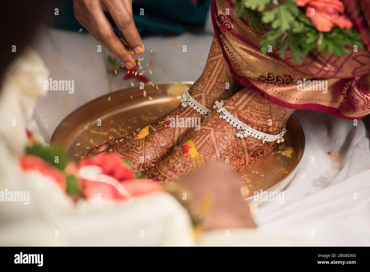 Indian Bride Feet Wash