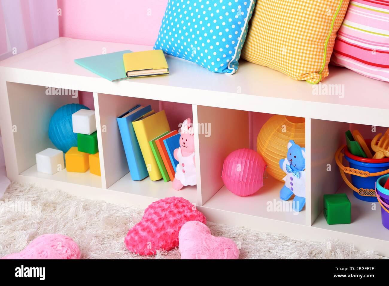 Interior of classroom in pink tones at school Stock Photo - Alamy