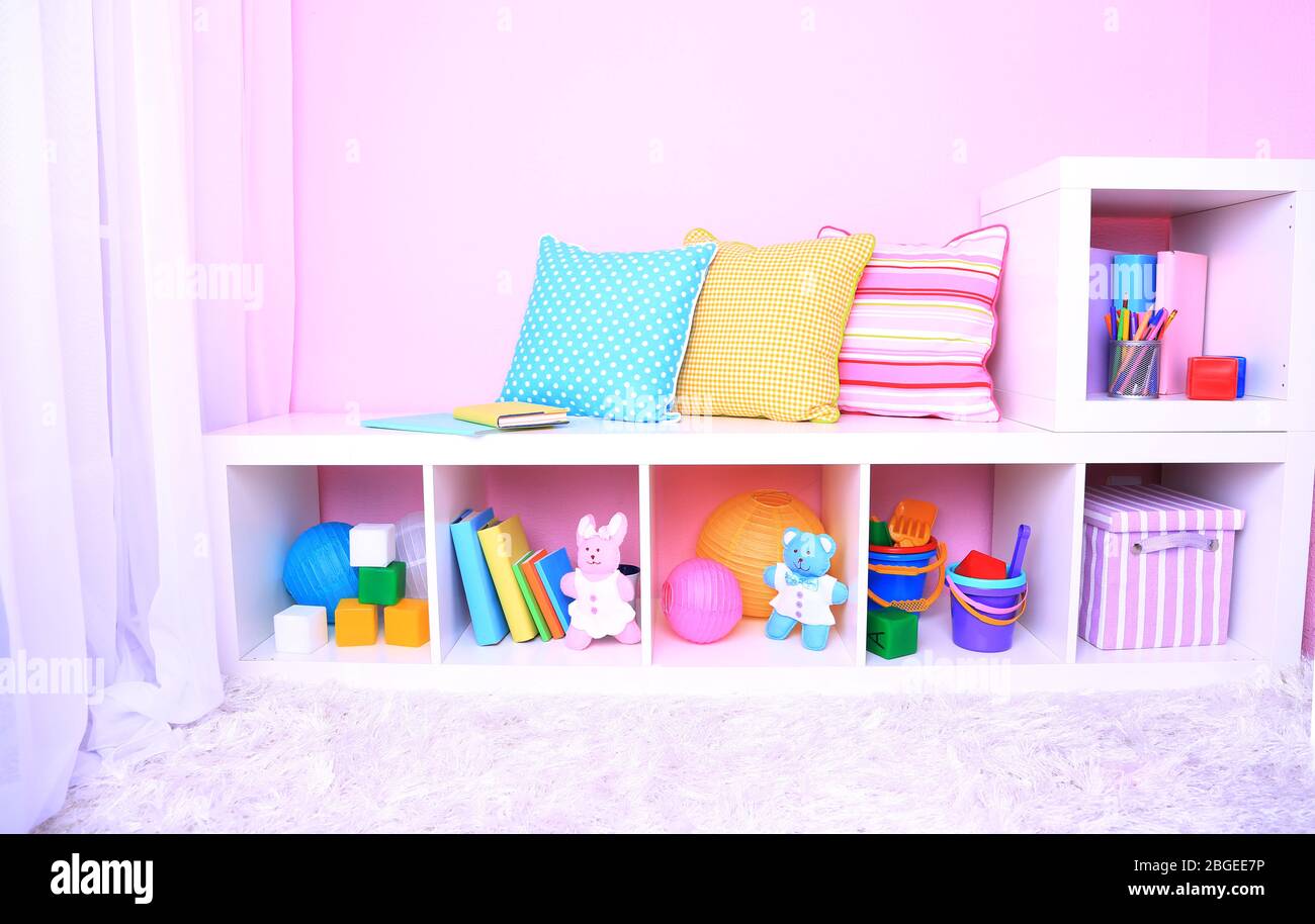 Interior of classroom in pink tones at school Stock Photo - Alamy