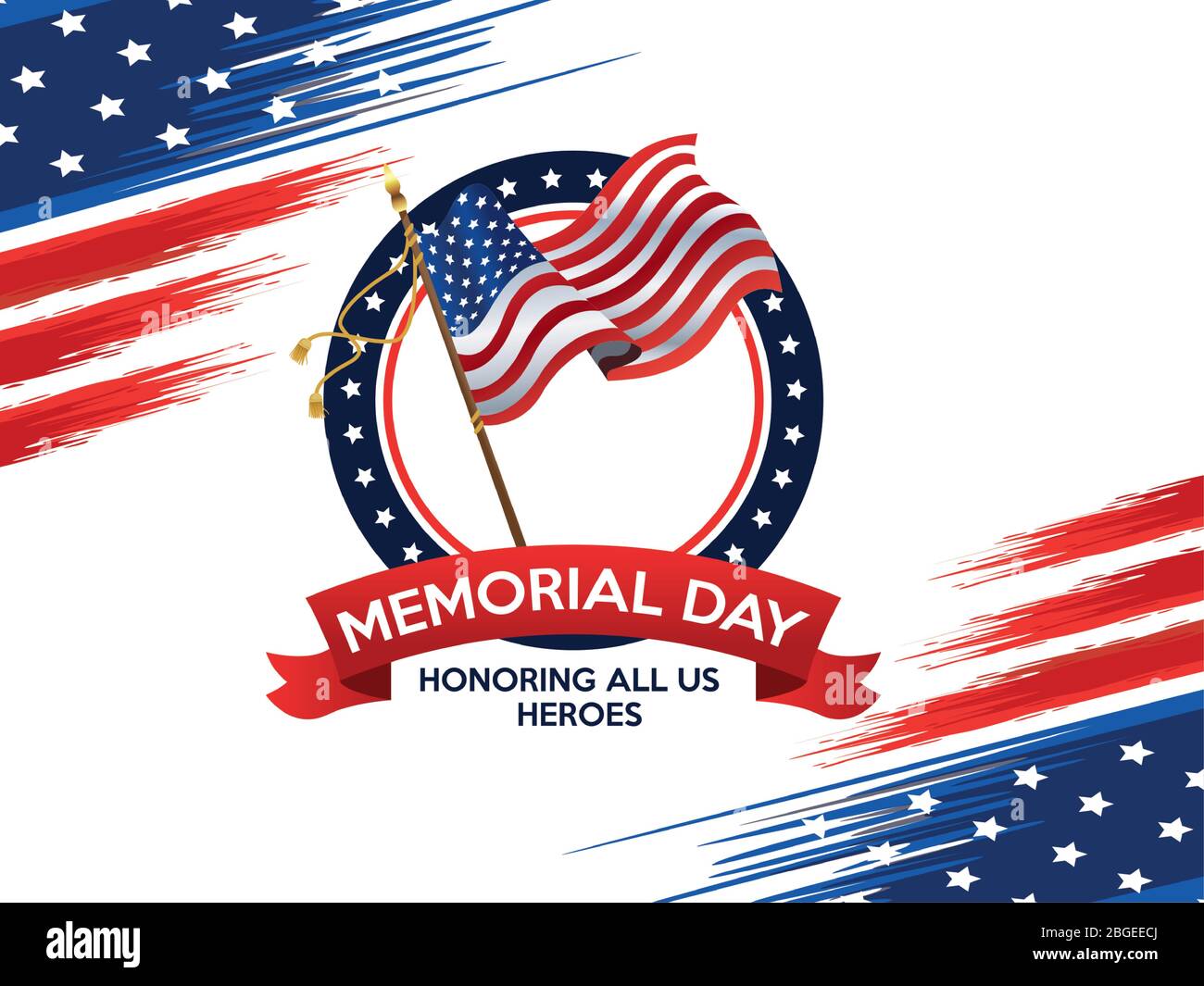 memorial day celebration poster with usa flag Stock Vector Image & Art ...