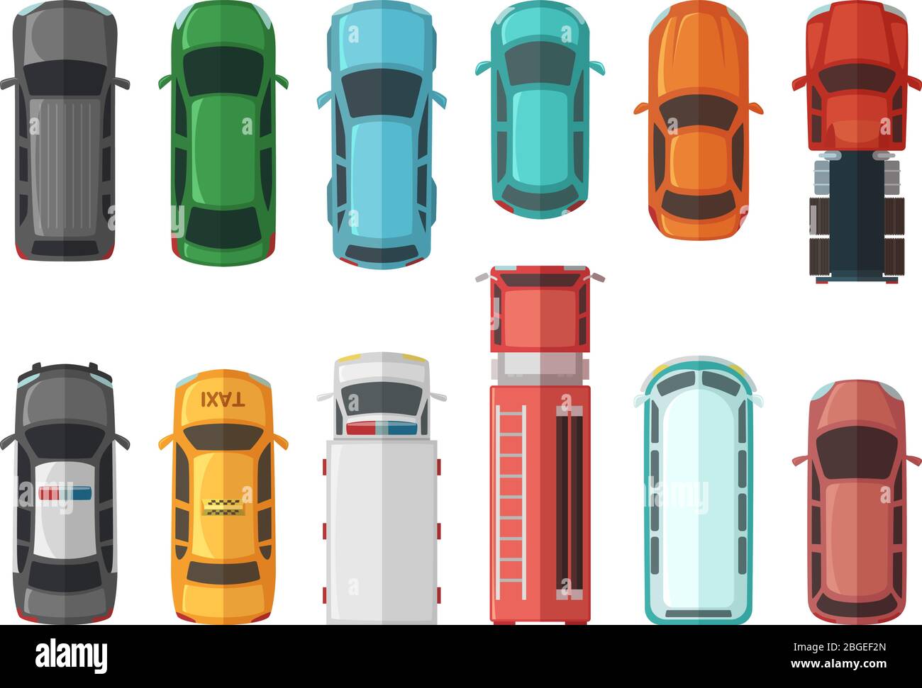 Pictures of transportation top view. Cars isolated on white background ...