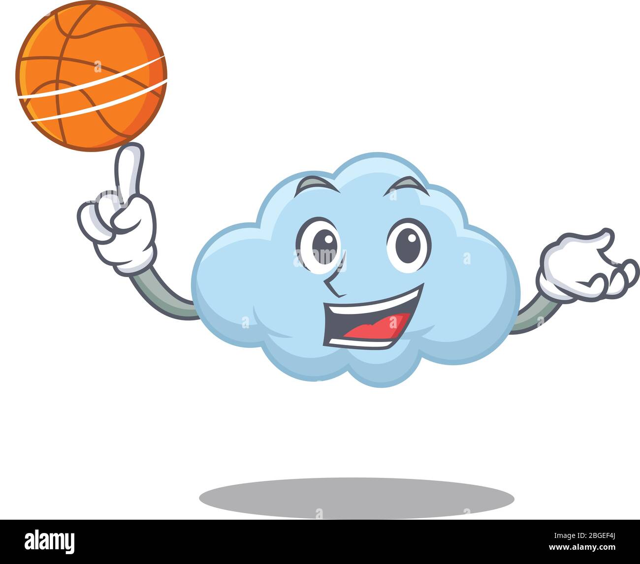 Gorgeous blue cloud mascot design style with basketball Stock Vector ...