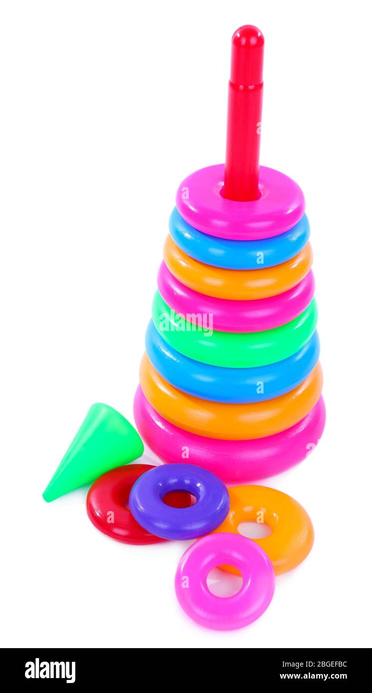 Plastic toy pyramid isolated on white Stock Photo - Alamy