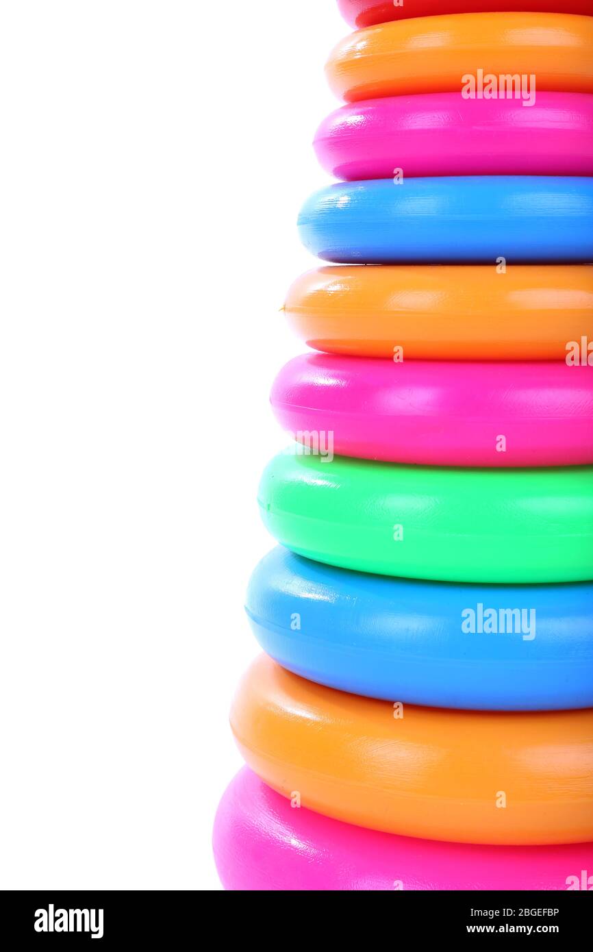 Plastic toy pyramid isolated on white Stock Photo - Alamy