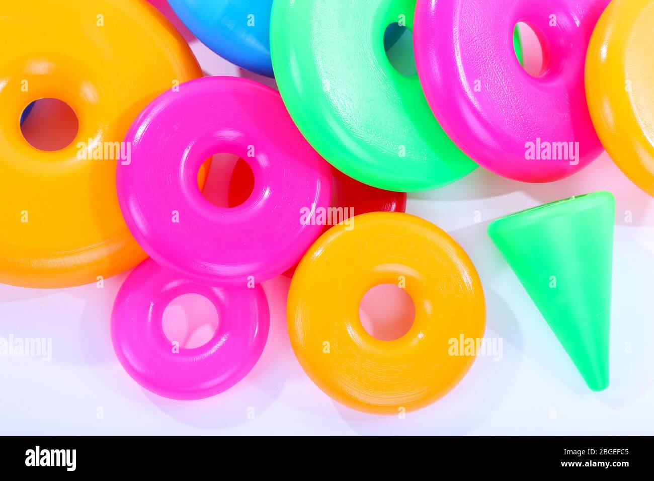Colorful plastic rings close up Stock Photo - Alamy