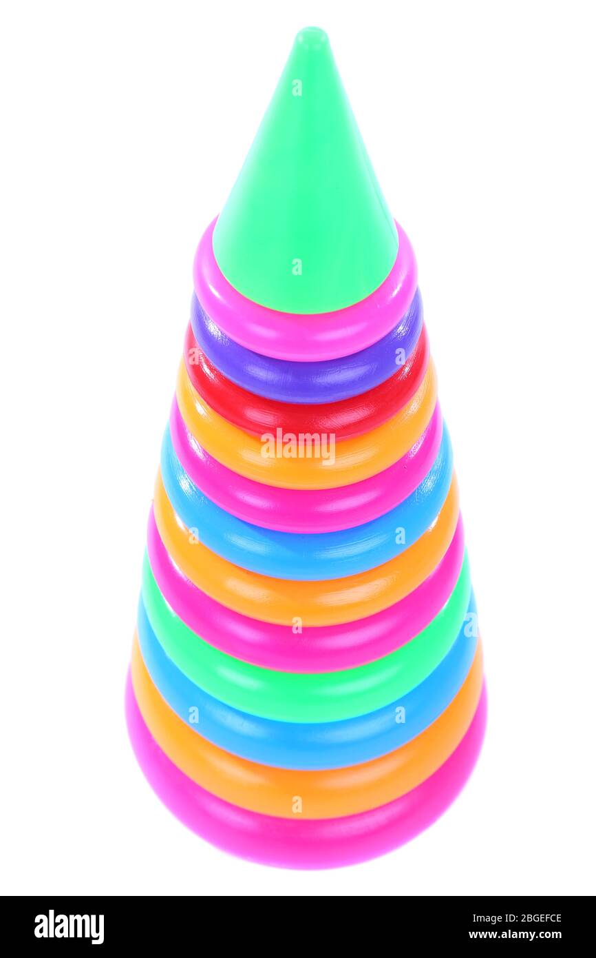 Plastic toy pyramid isolated on white Stock Photo - Alamy